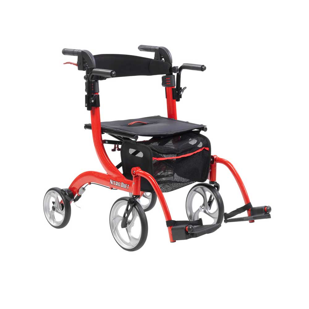 NITRO DUET ROLLATOR AND TRANSPORT CHAIR – Genesis Healthcare Products